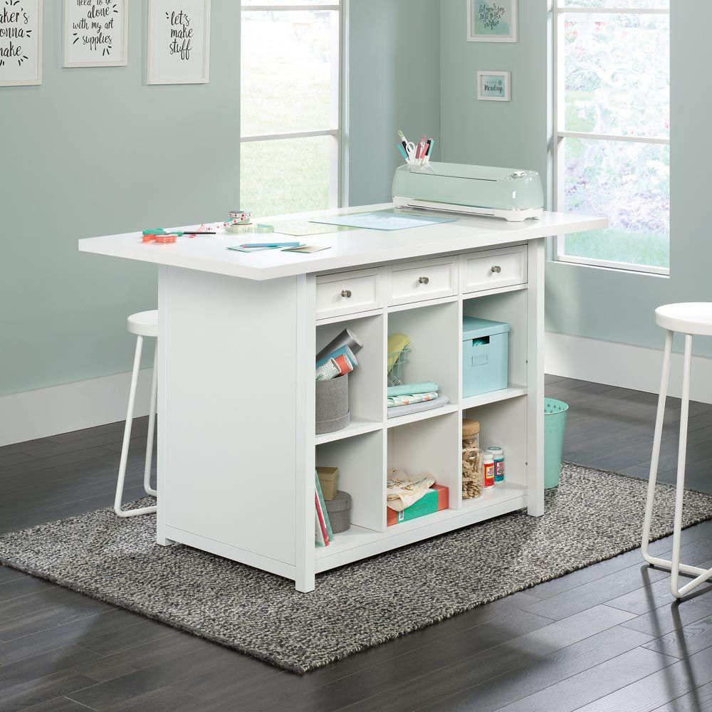 Craft Work Table - Soft White | American Home Furniture Store and ...