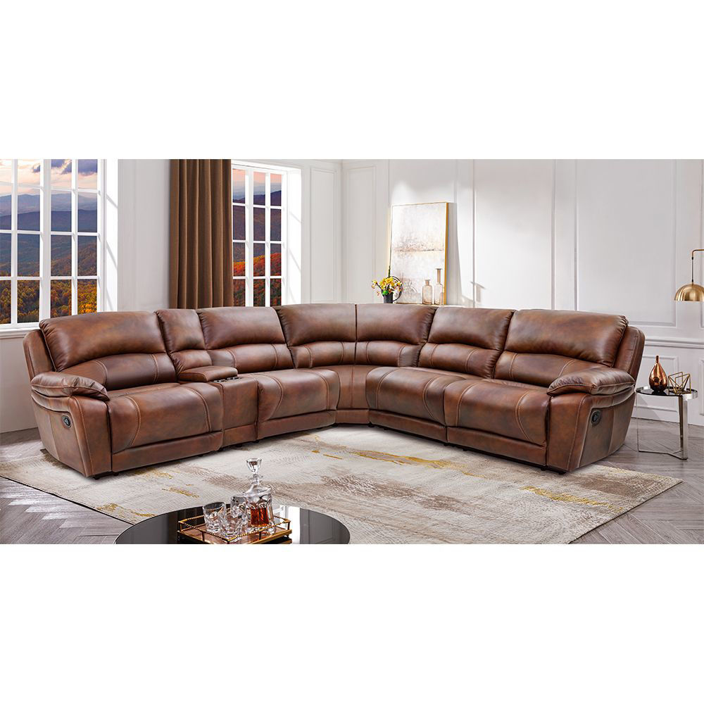 Hudson 6-Piece Leather Power Reclining Sectional | American Home ... Hudson 6-Piece Leather Power Reclining Sectional | American Home ...