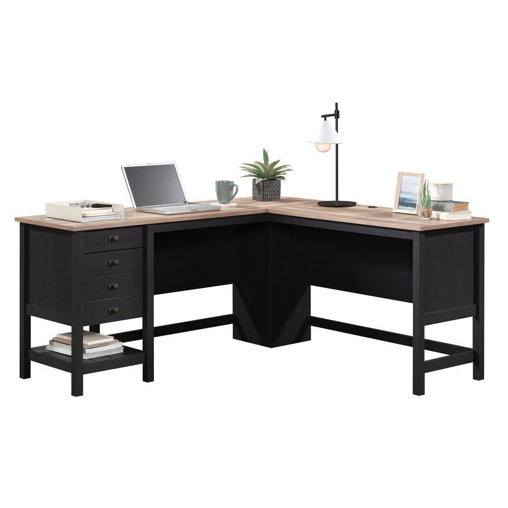 Raven Oak L-Desk | American Home Furniture Store and Mattress Center ...