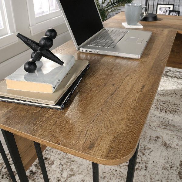 Station House L-Desk - Etched Oak | American Home Furniture Store and ...