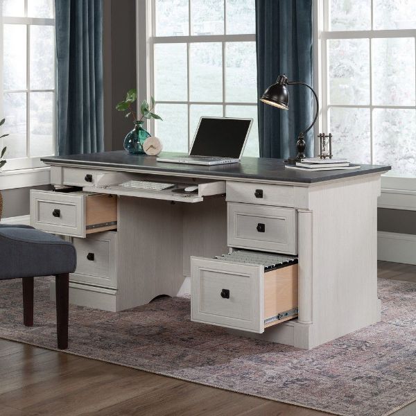 Palladia Executive Desk - Glacier Oak | American Home Furniture Store ...