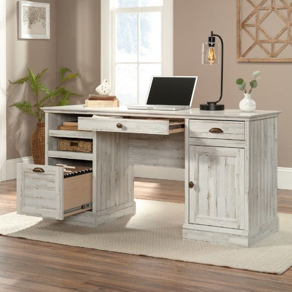 Barrister Lane Executive Desk - White Plank | American Home Furniture ...