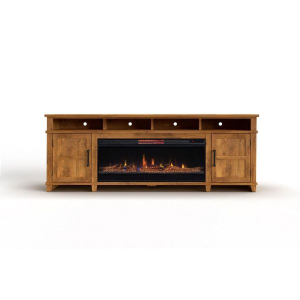 Deer Valley 86" Fire Console - Fruitwood | American Home Furniture ...